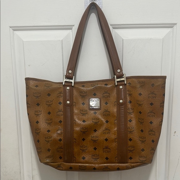 MCM | Bags | Mcm Brown Monogram Tote With Structured Design | Poshmark